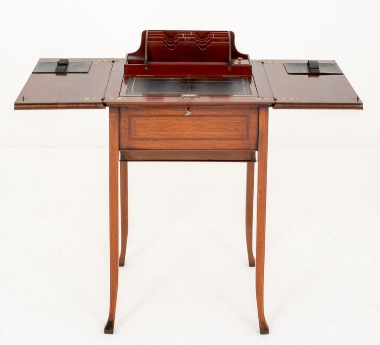 Sheraton Popup Writing Table Desk in Mahogany For Sale at 1stDibs