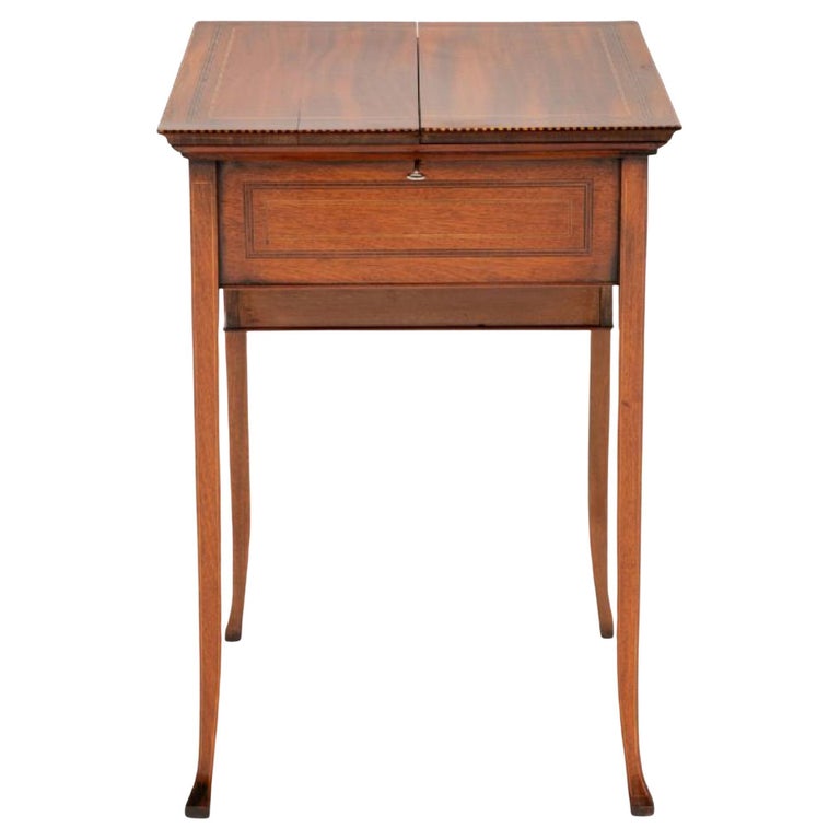 Sheraton Popup Writing Table Desk in Mahogany For Sale at 1stDibs