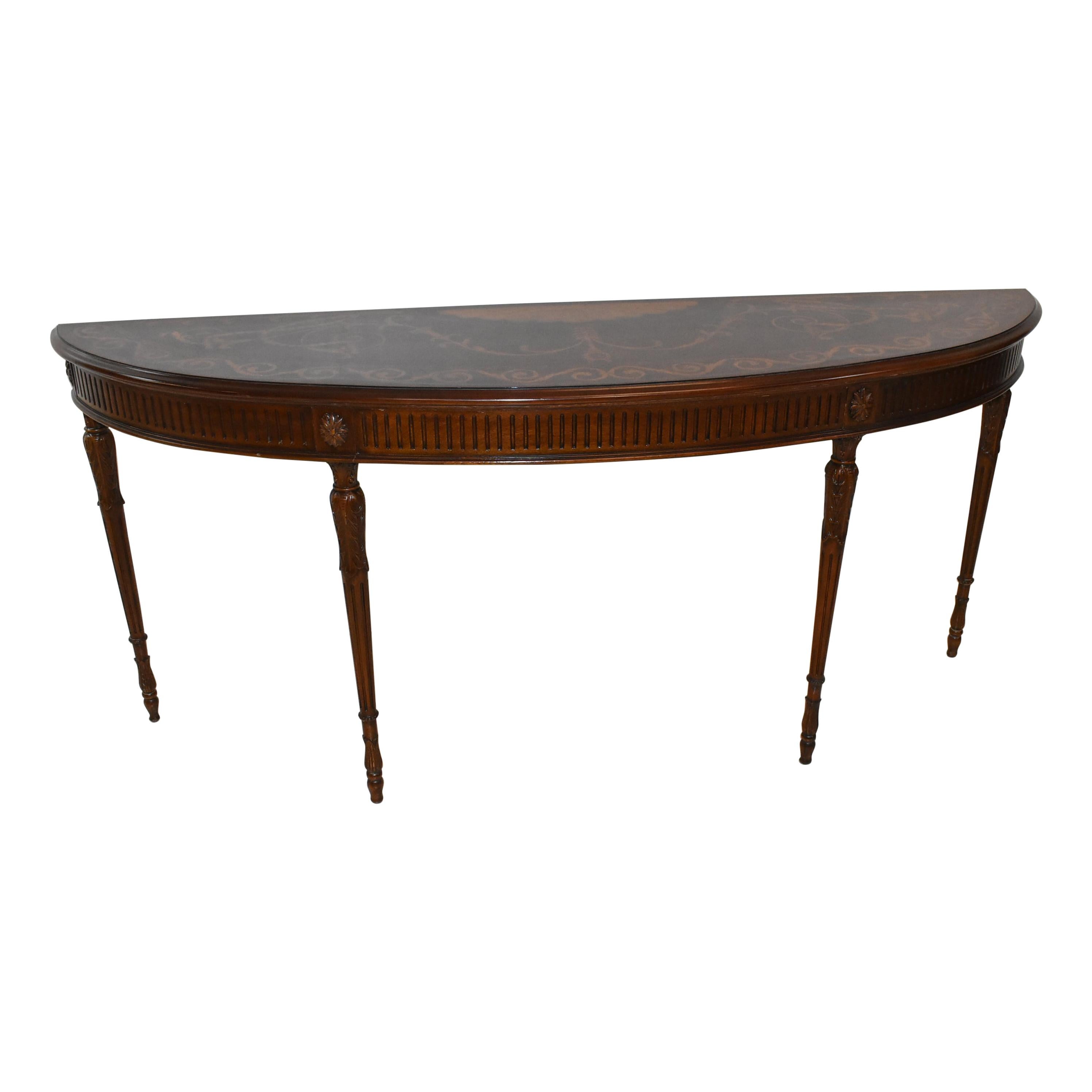 Sheraton Style Console Entry Table in Mahogany by Maitland Smith at 1stDibs