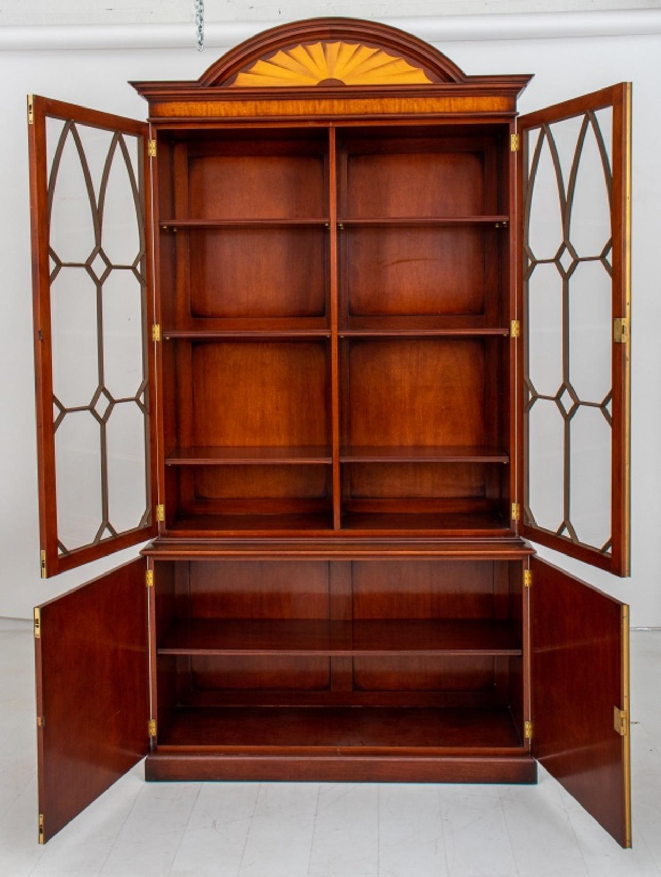 Sheraton Style Mahogany Bookcase Cabinet For Sale at 1stDibs