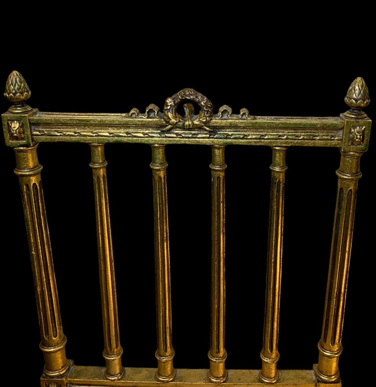 Sheraton Style Pair of Gilt Wood Parlor Chairs at 1stDibs