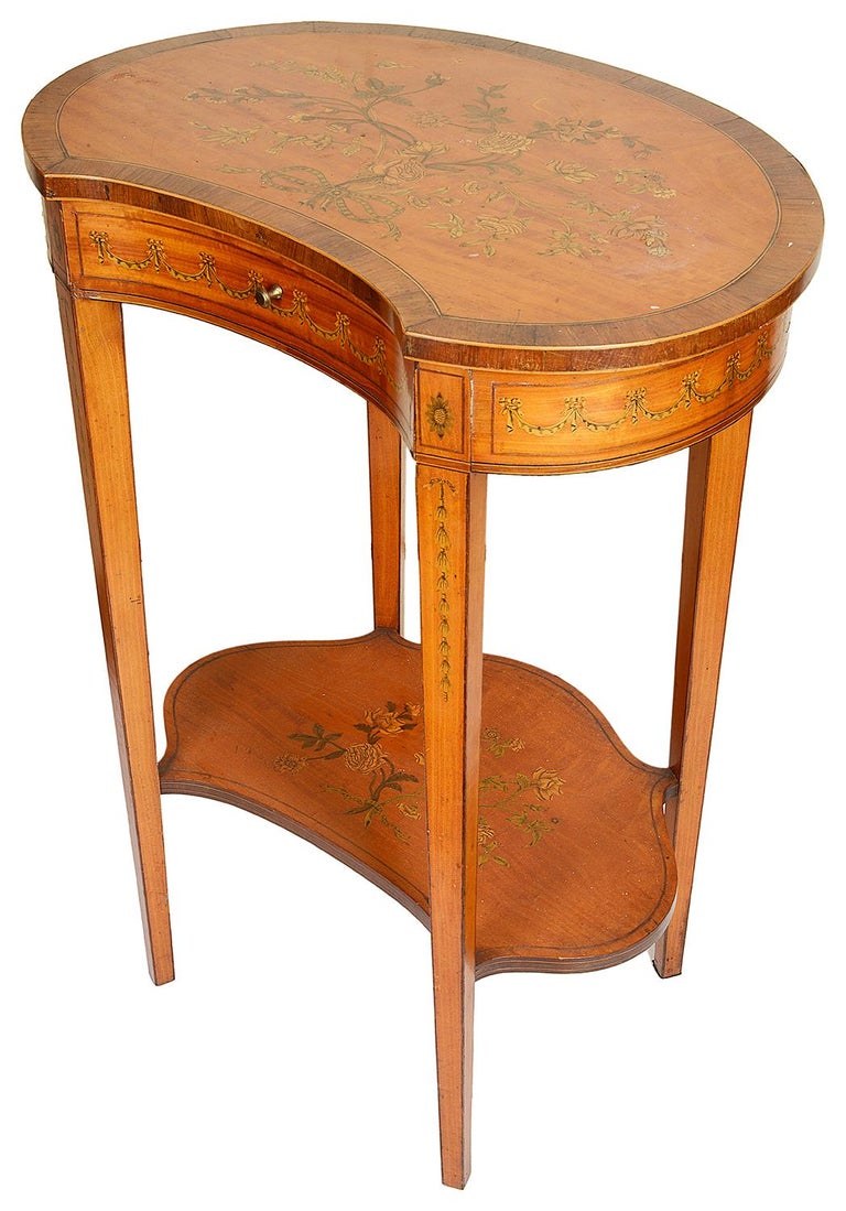 Sheraton Style Satinwood Side Table by Edwards and Roberts For Sale at ...