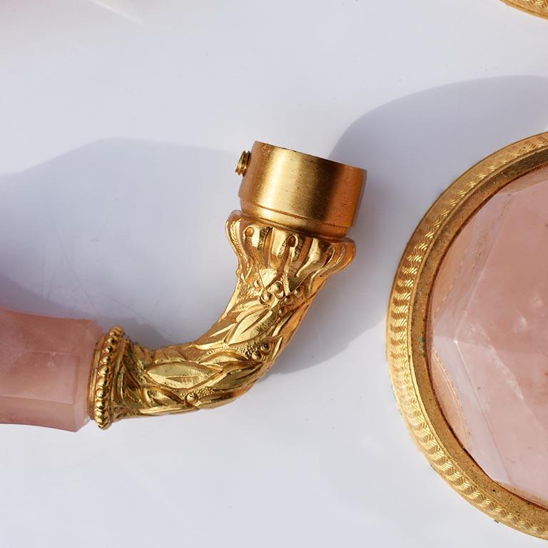Sherle Wagner Rose Quartz and Gold Bathroom Fixtures Faucet Handles at ...