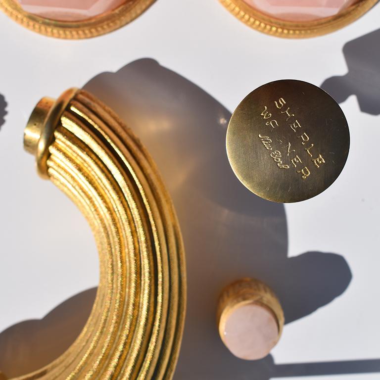 Sherle Wagner Rose Quartz and Gold Bathroom Fixtures Faucet Handles at ...