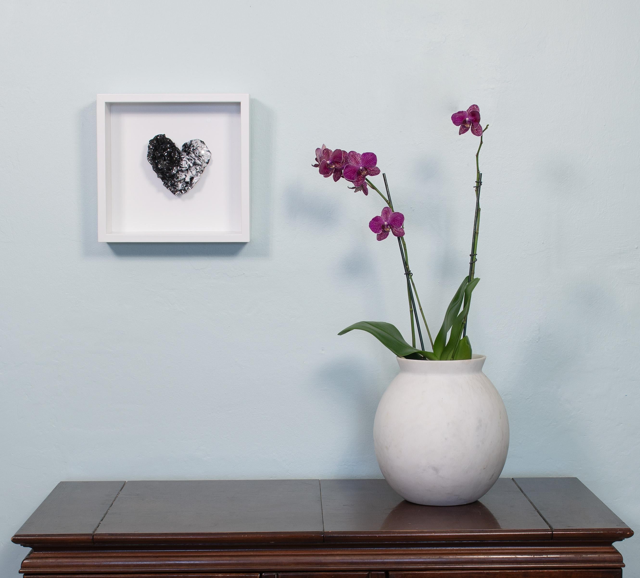 Sherry Been - "Black and White Heart" Abstract Wall Art Sculpture, 2024 ...