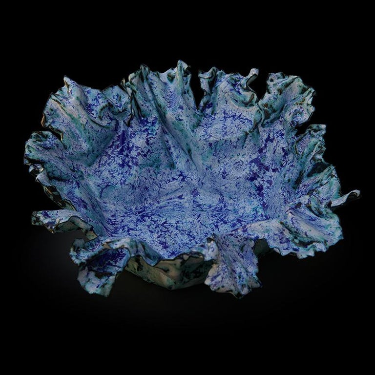 Sherry Been - Blue Abstract Bowl For Sale at 1stDibs