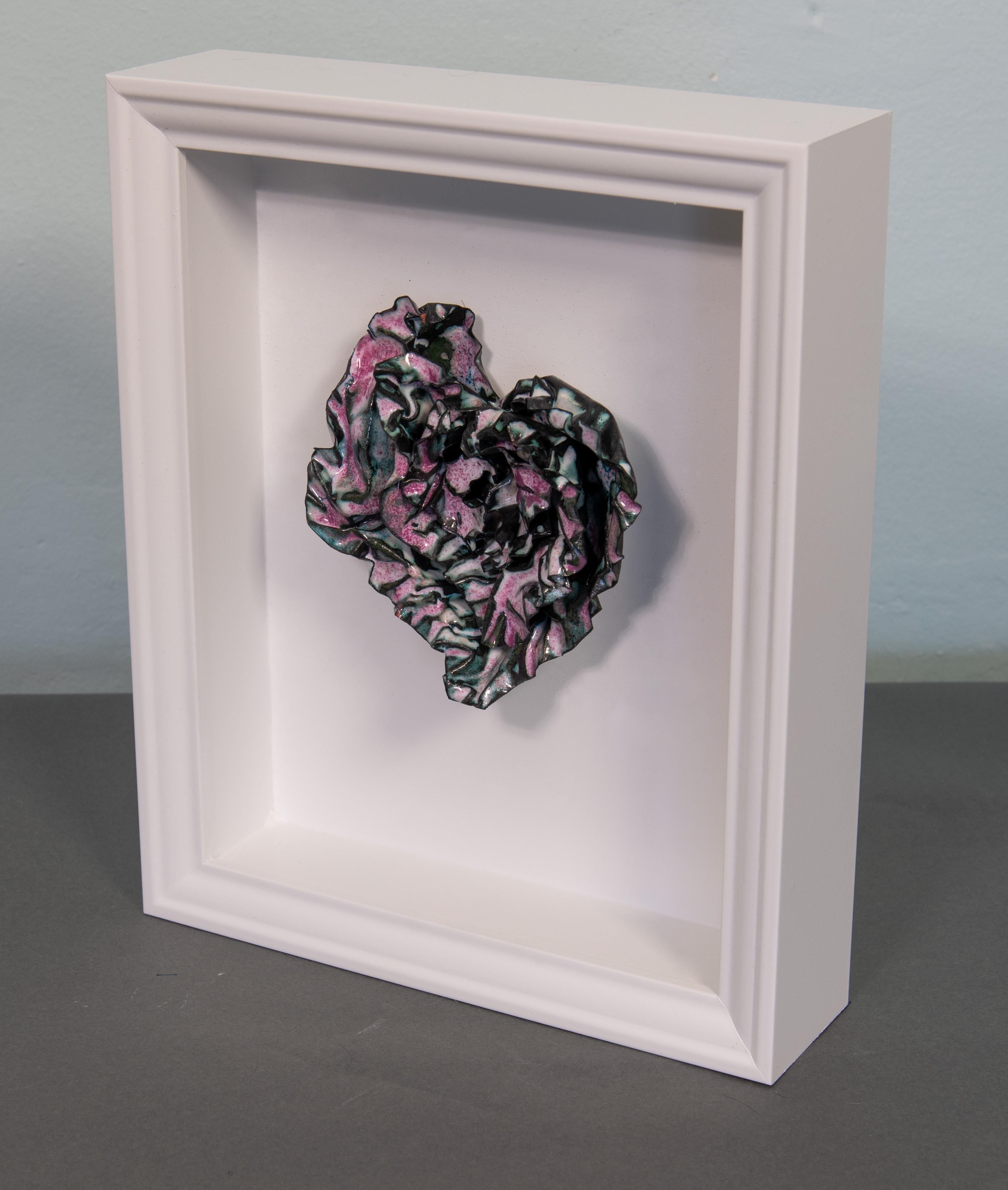 Sherry Been - "Speckled Heart" Abstract Wall Art Sculpture, 2024 For ...
