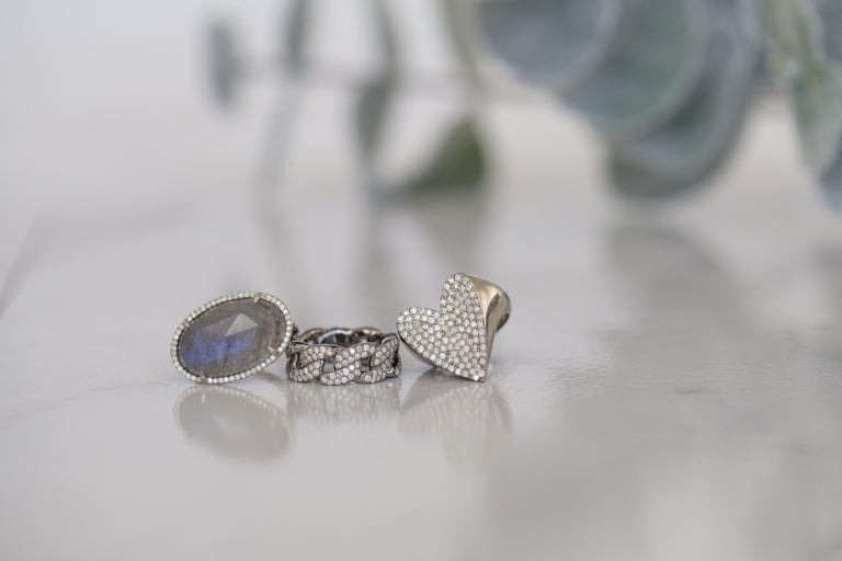 Folded Heart Diamond Ring For Sale at 1stDibs