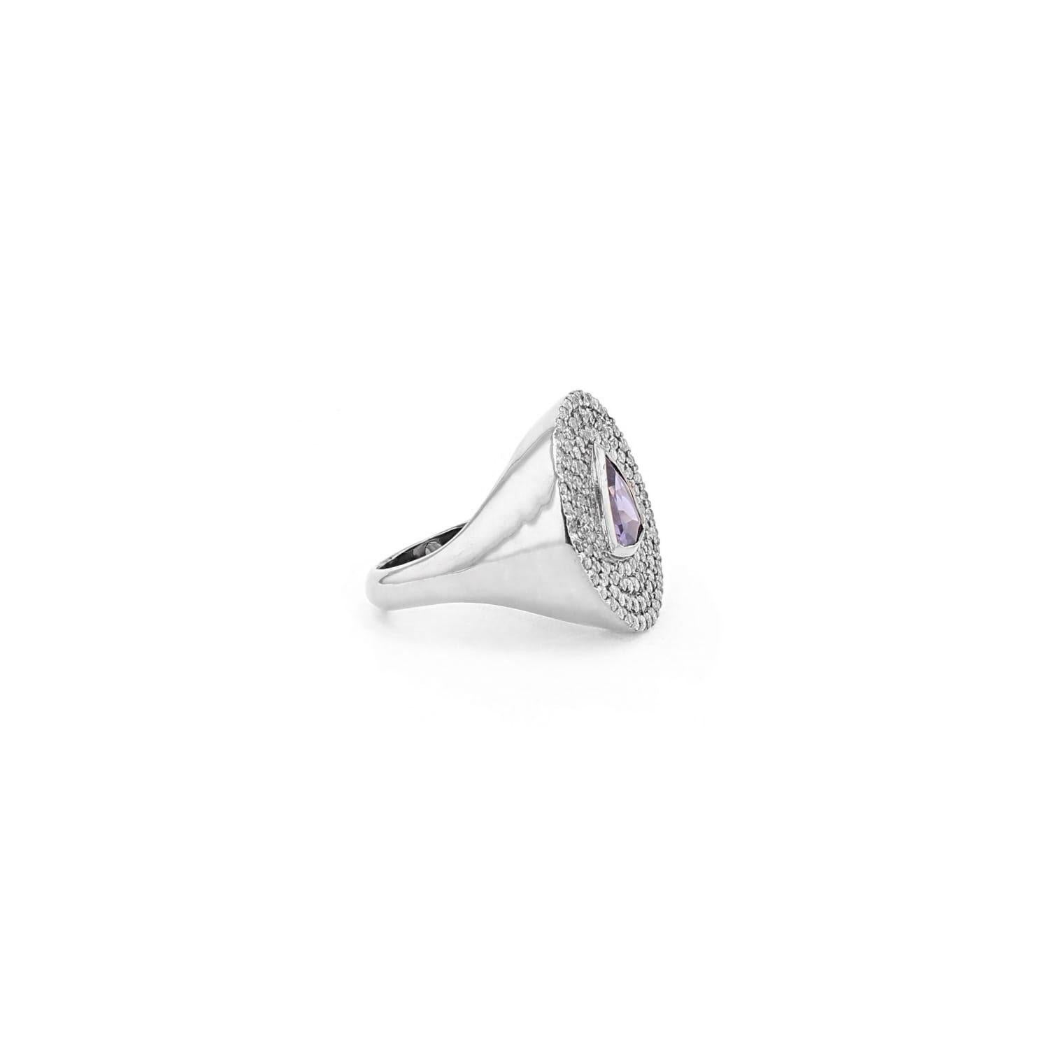 Iolite Trillion and Diamond Shield Ring For Sale at 1stDibs | pandora ...