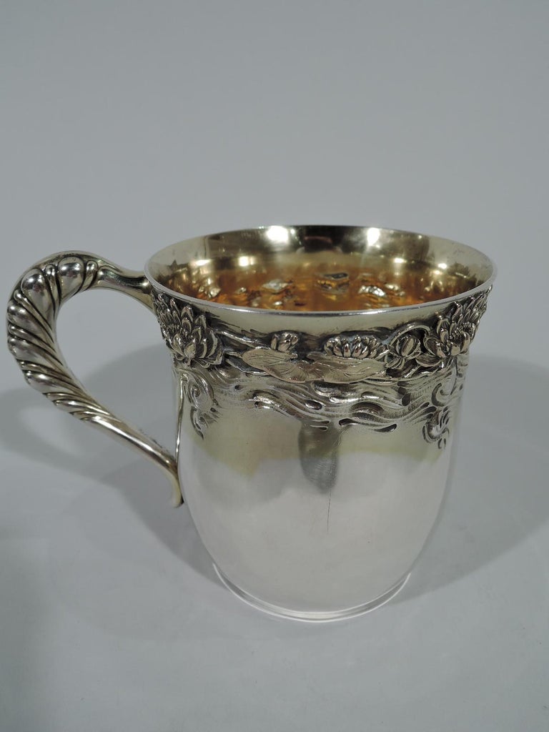 Shiebler American Japonesque Silver Gilt Water Lily Baby Set For Sale ...