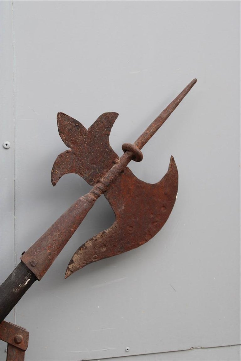 Shield in Wrought Iron and Wood with Swords, Axes and Eagle, Italy ...