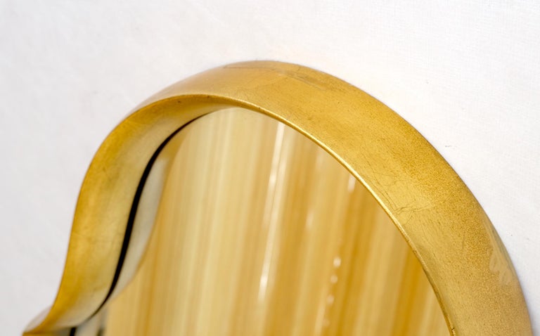 Shield Shape Wood Frame Gold Gilt Wall Mirror Hollywood Regency Mid ...