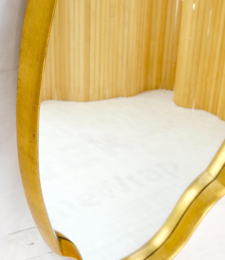 Shield Shape Wood Frame Gold Gilt Wall Mirror Hollywood Regency Mid ...