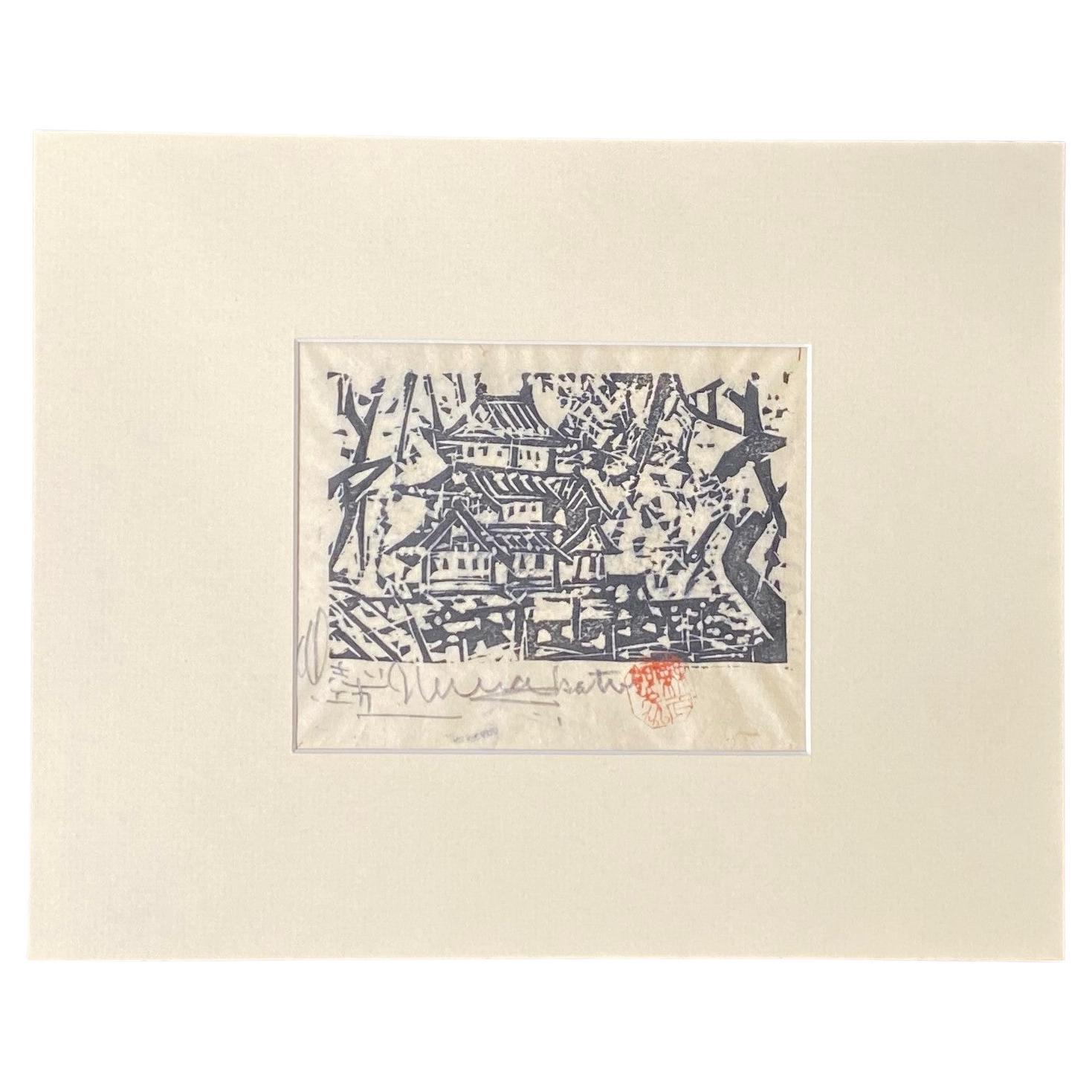 Shiko 'Shikou' Munakata Signed Japanese Mingei Woodblock Print Hirosaki ...