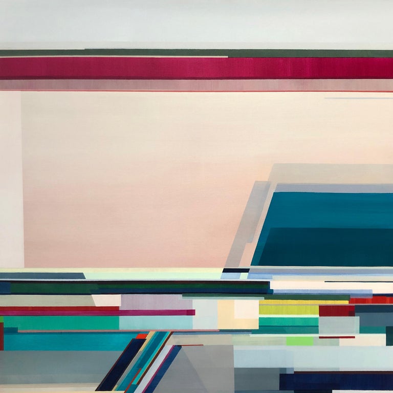 Shilo Ratner - "Rainbow Ridge, " Abstract Geometric Painting For Sale ...