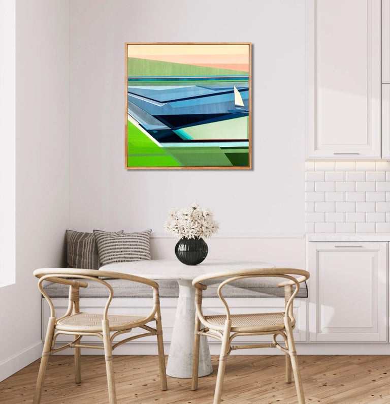Shilo Ratner - "Sail Away, " Abstract Geometric Coastal Painting For ...