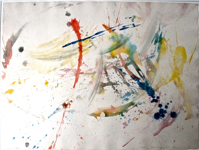 Shingo Honda 'To White Space' Series Abstract Expressionist Watercolor ...