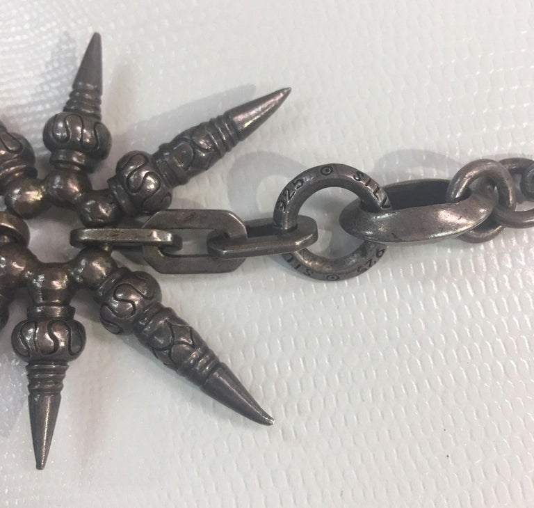 Shinobi Ninja Throwing Star Sterling Silver Link Chain Goth Punk ...