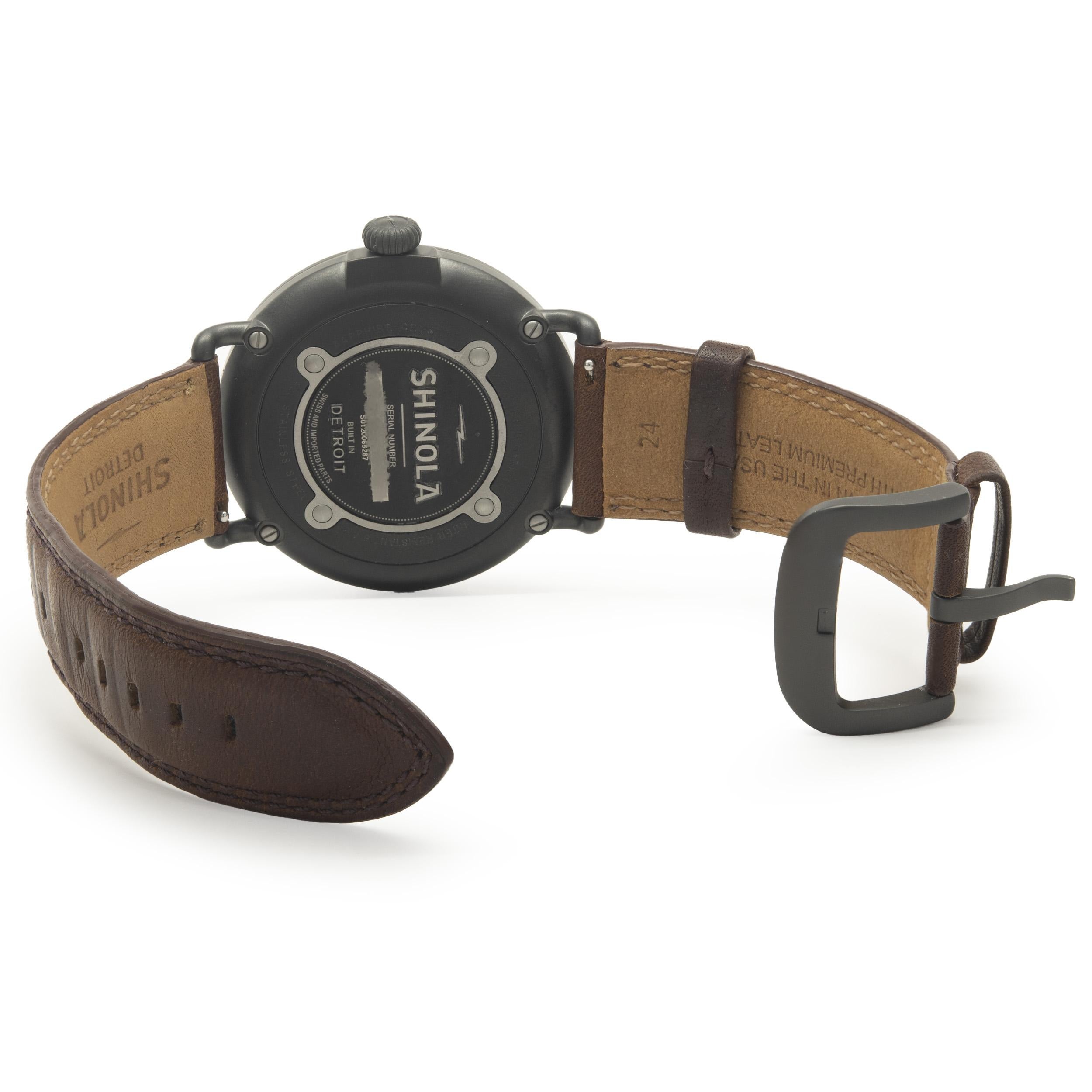 Shinola Black Stainless Steel Runwell 47 For Sale at 1stDibs