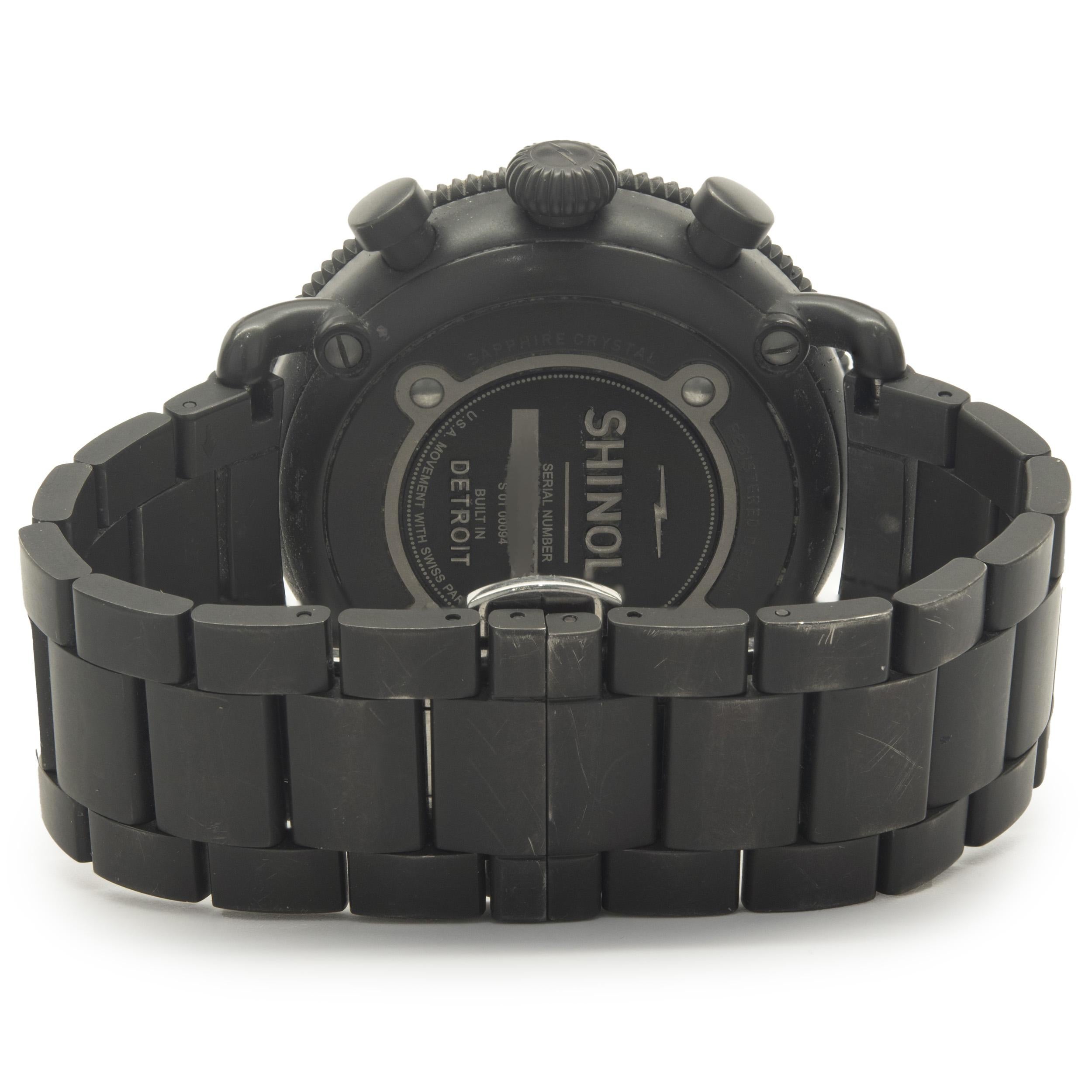 Shinola Black Stainless Steel Runwell Sport Chronograph For Sale at 1stDibs
