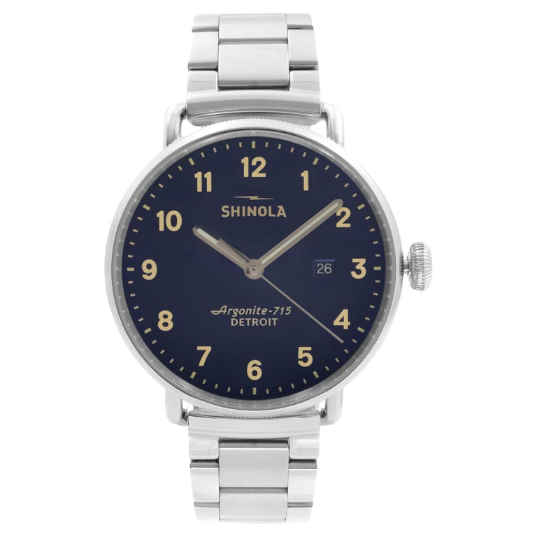 Shinola Canfield 43mm Stainless Steel Blue Dial Quartz Mens Watch ...