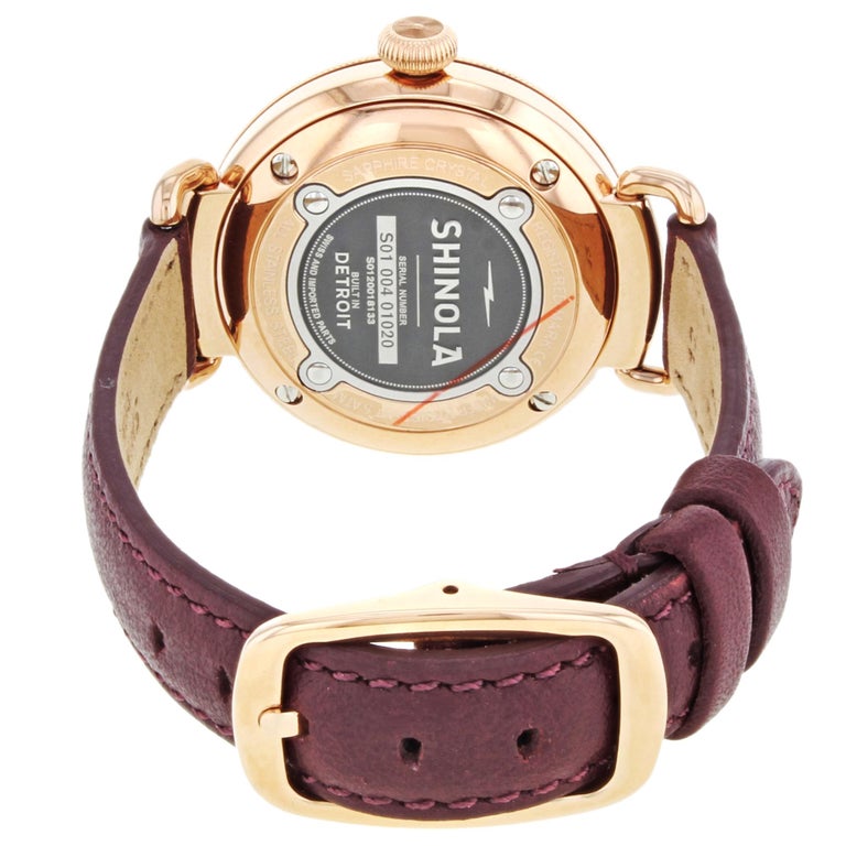 Shinola The Canfield Brown Leather Steel White Dial Ladies Quartz Watch ...