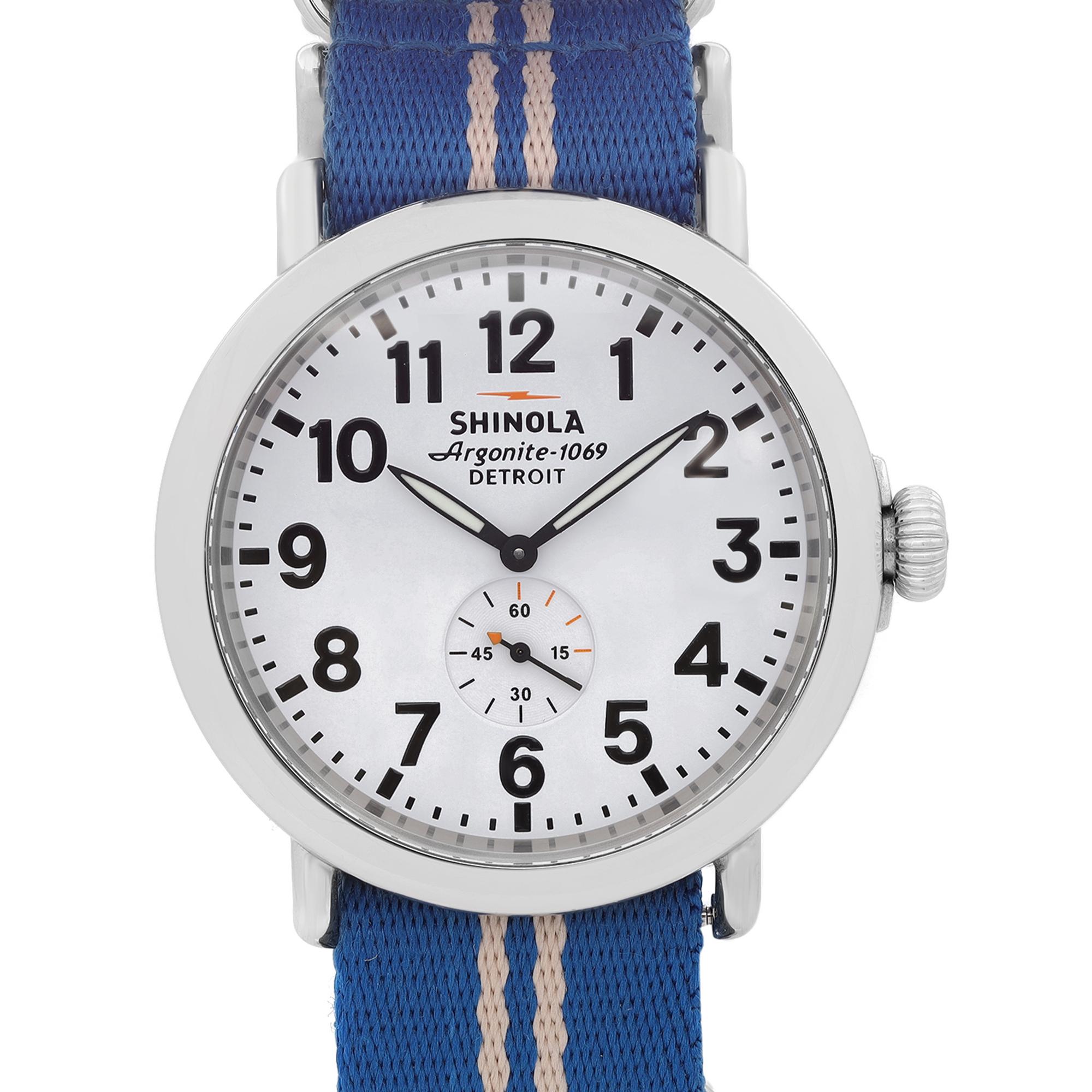 Shinola The Runwell Steel White Dial Quartz Mens Watch S010000100 at ...