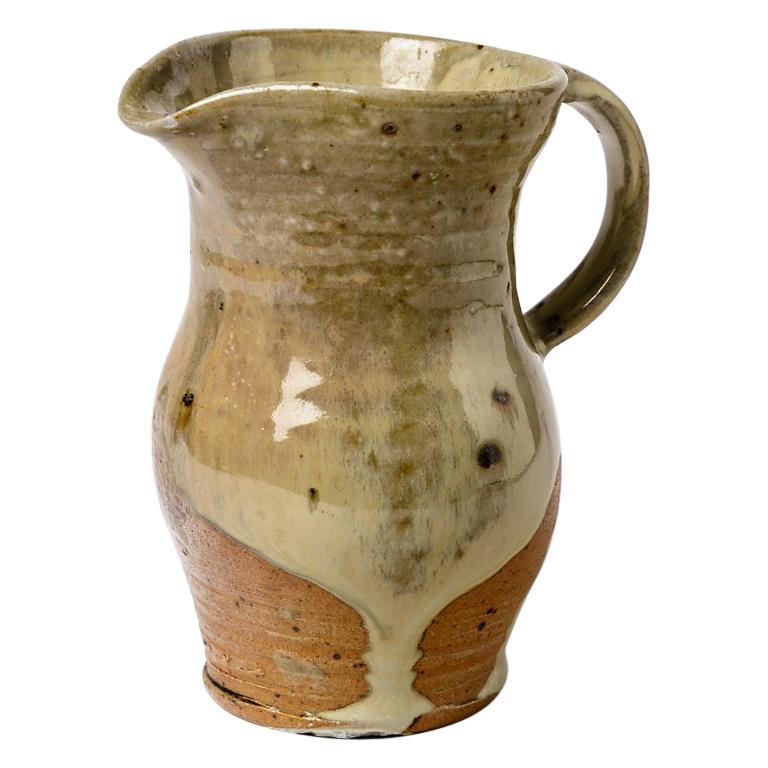Shiny Brown Ceramic Pitcher La Borne 1970 French Handmade For Sale at ...