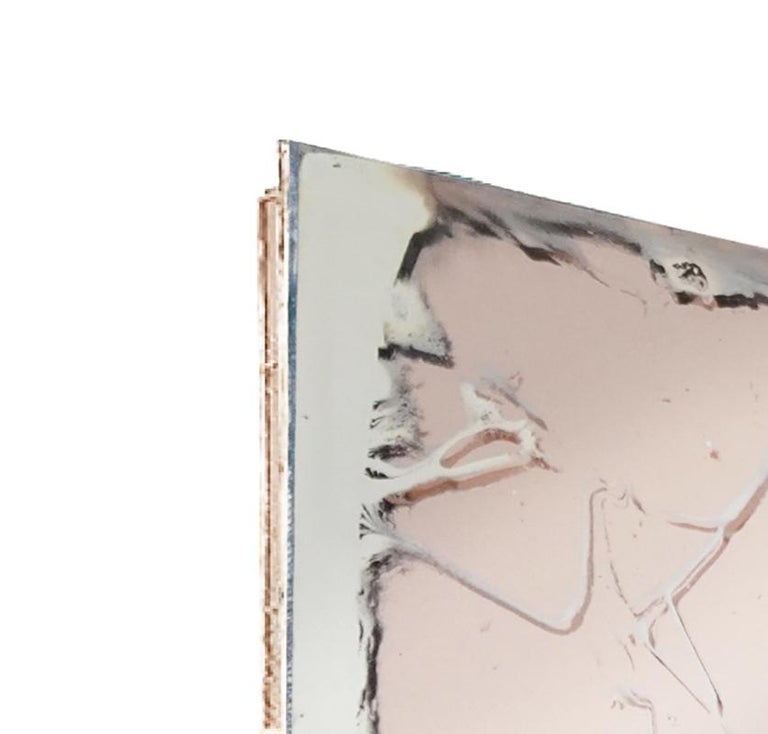"Shiny" Sculpture Contemporary Mirror 70 Cm, Art Glass Silvering, Rose ...