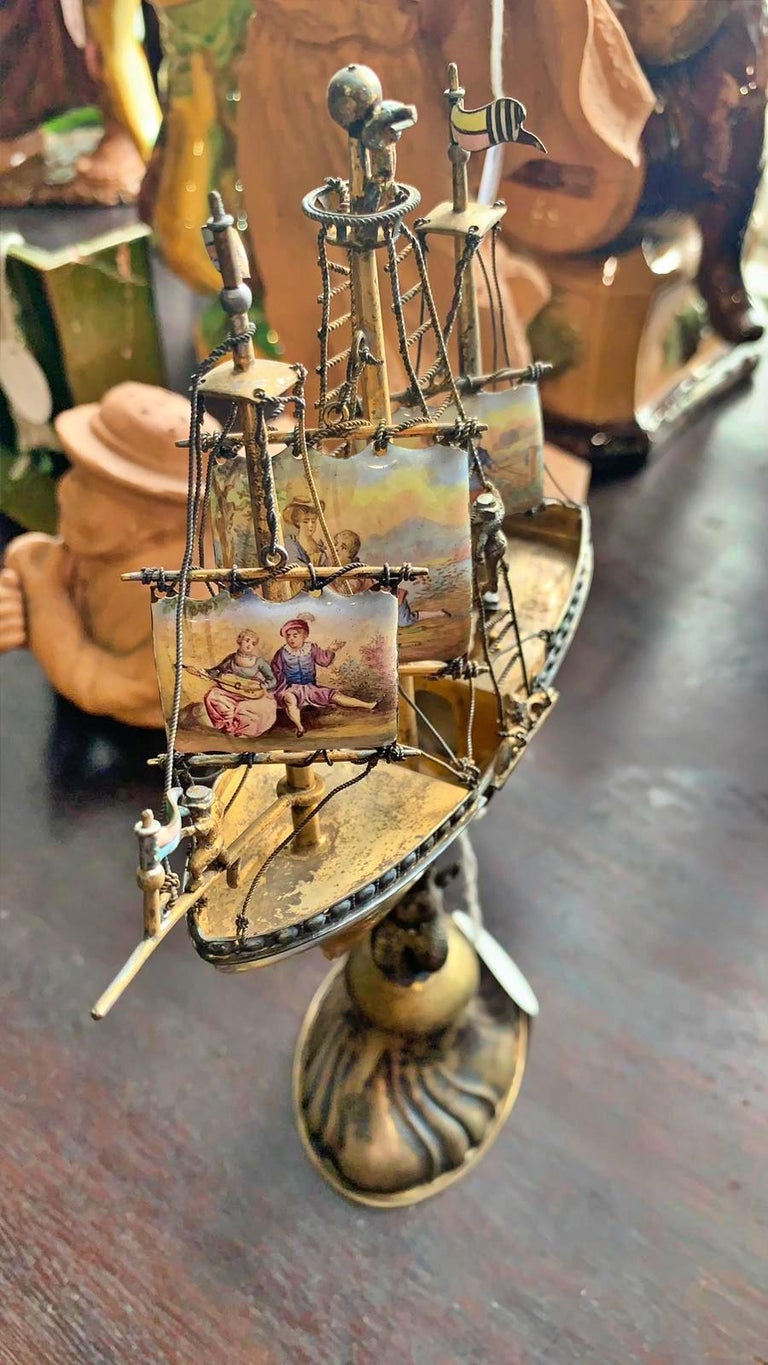 Ship in Silver Austro-Hungarian, 19th Century in the Manner of Ludwig ...