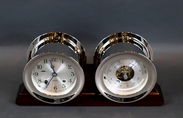 Ship's Bell Clock and Barometer by Chelsea Clock Co. at 1stDibs