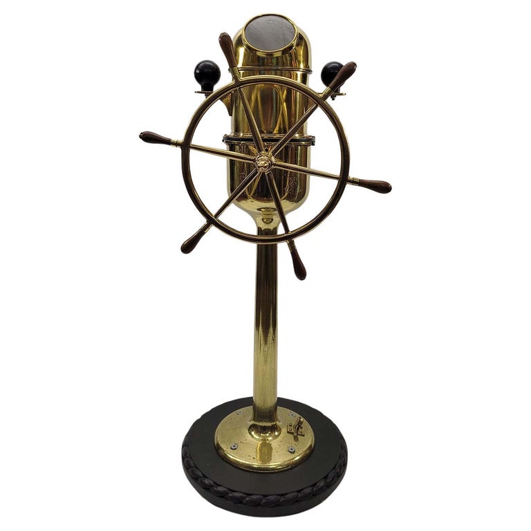 Ships Binnacle with Wheel on Pedestal For Sale at 1stDibs