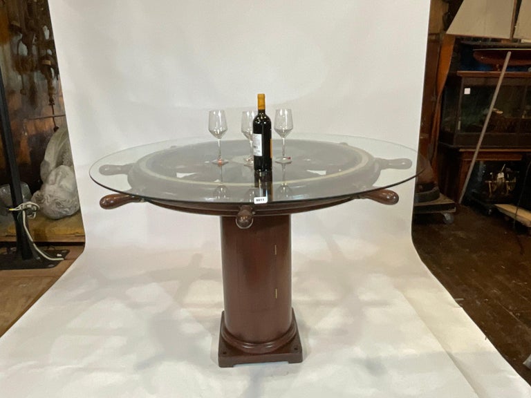 Ships Wheel Bar Height Dining Table For Sale at 1stDibs