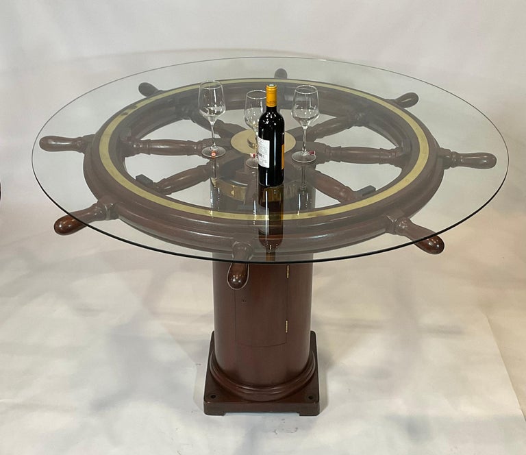 Ships Wheel Bar Height Dining Table For Sale at 1stDibs