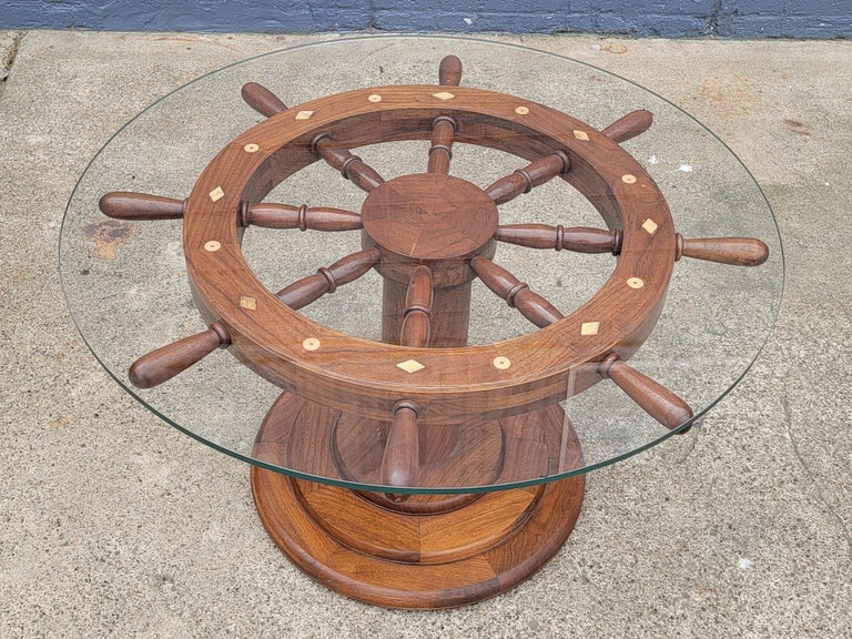 Ships Wheel Coffee or Side Table For Sale at 1stDibs