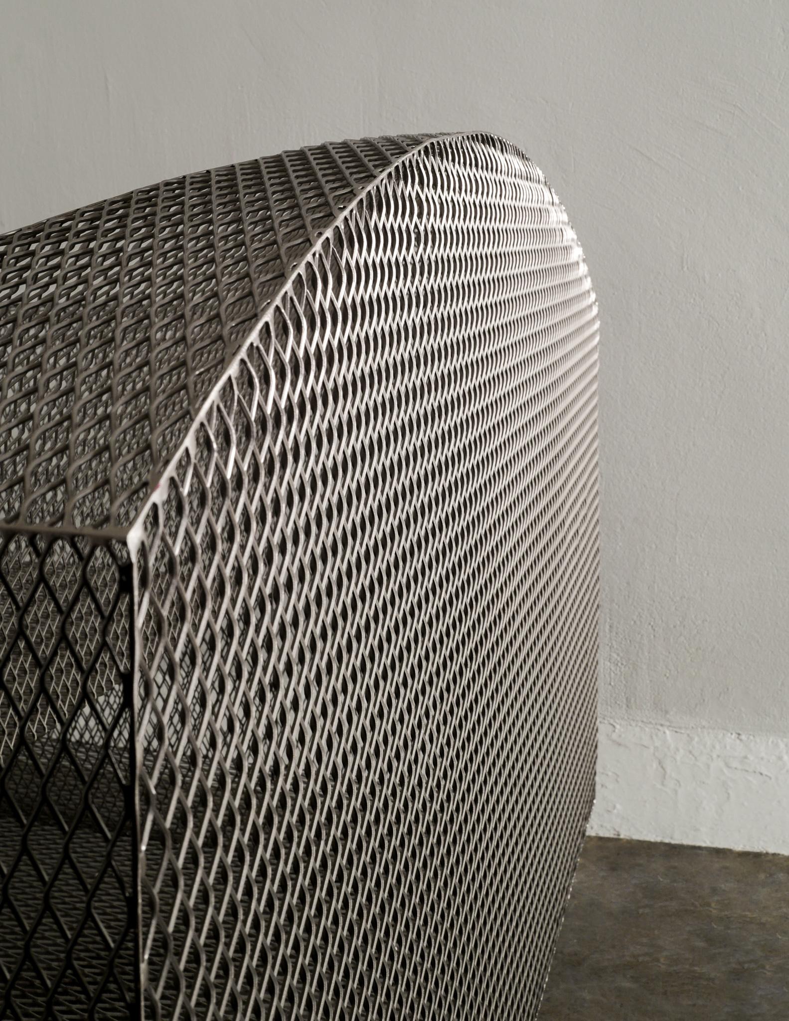 Shiro Kuramata "How High the Moon" Armchairs in Steel Produced by Vitra ...