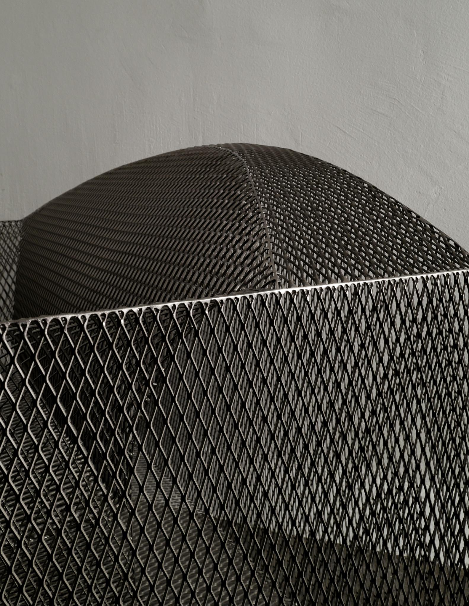 Shiro Kuramata "How High the Moon" Armchairs in Steel Produced by Vitra ...