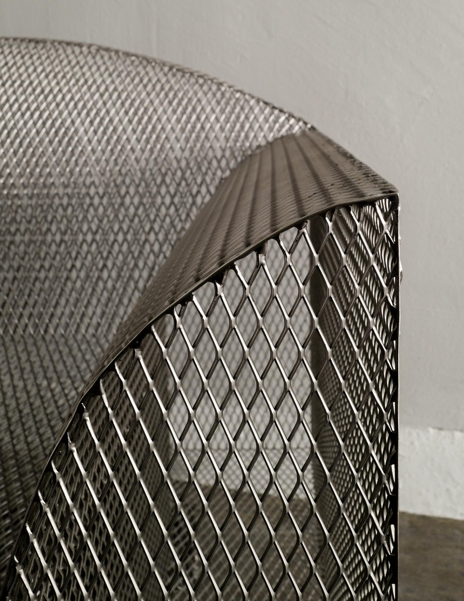 Shiro Kuramata "How High the Moon" Armchairs in Steel Produced by Vitra ...
