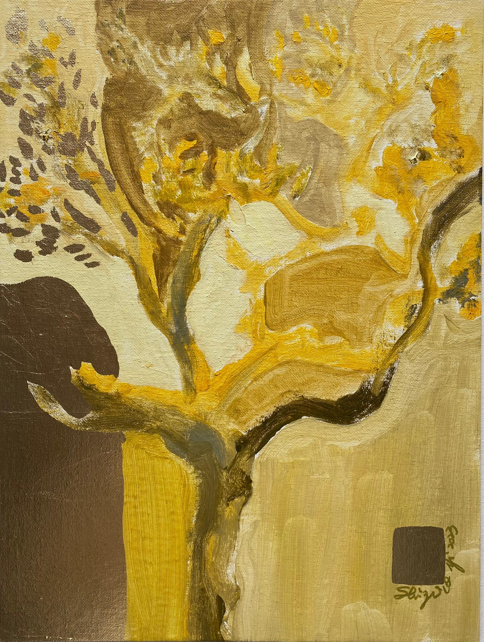 Shizico Yi - Original-Primary Red-Sunlit-Abstract-Expression-Gold Leaf ...