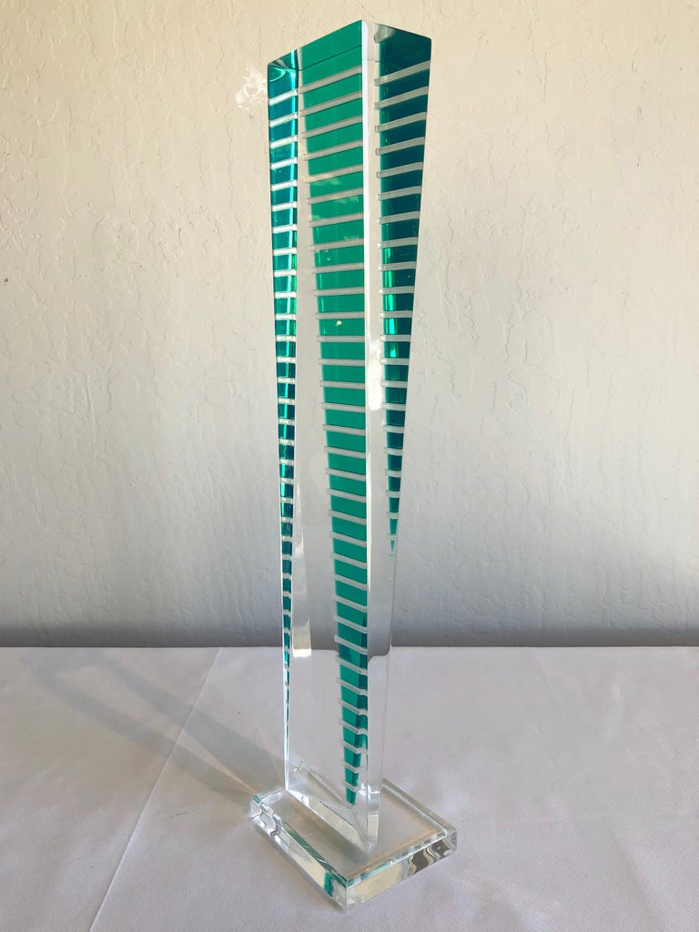 Shlomi Haziza Faceted Lucite Tower Sculpture at 1stdibs