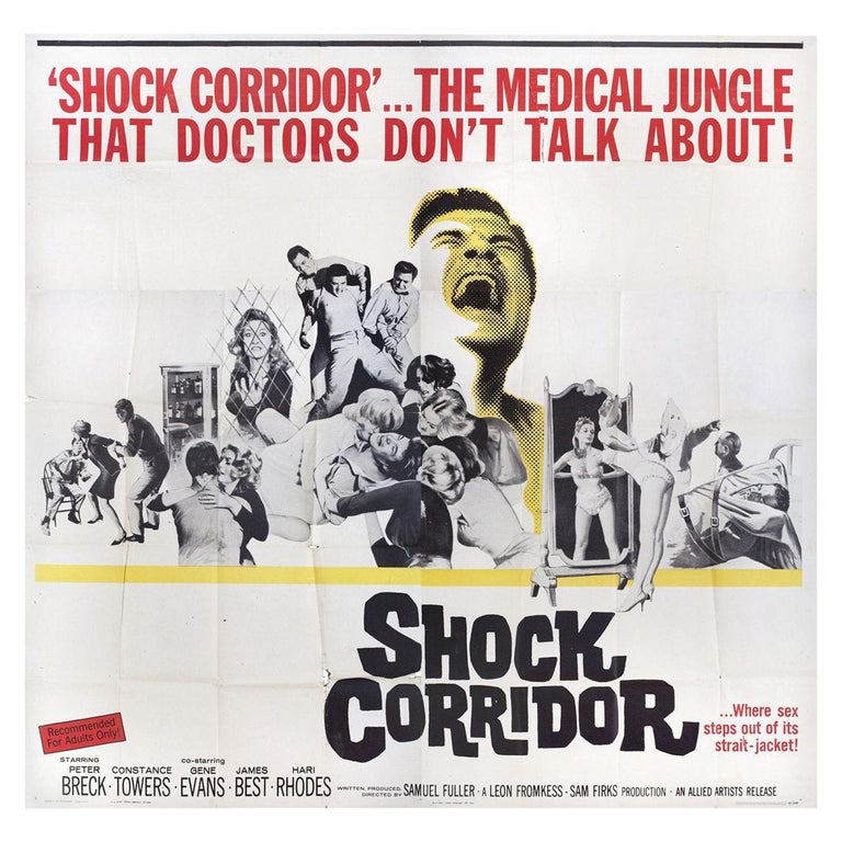'Shock Corridor' 1963 U.S. Six Sheet Film Poster For Sale at 1stDibs