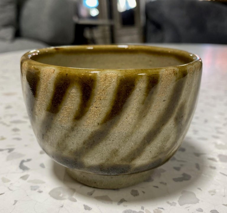 Shoji Hamada Glazed Finger Wipe Yunomi Tea Cup with Original Signed ...