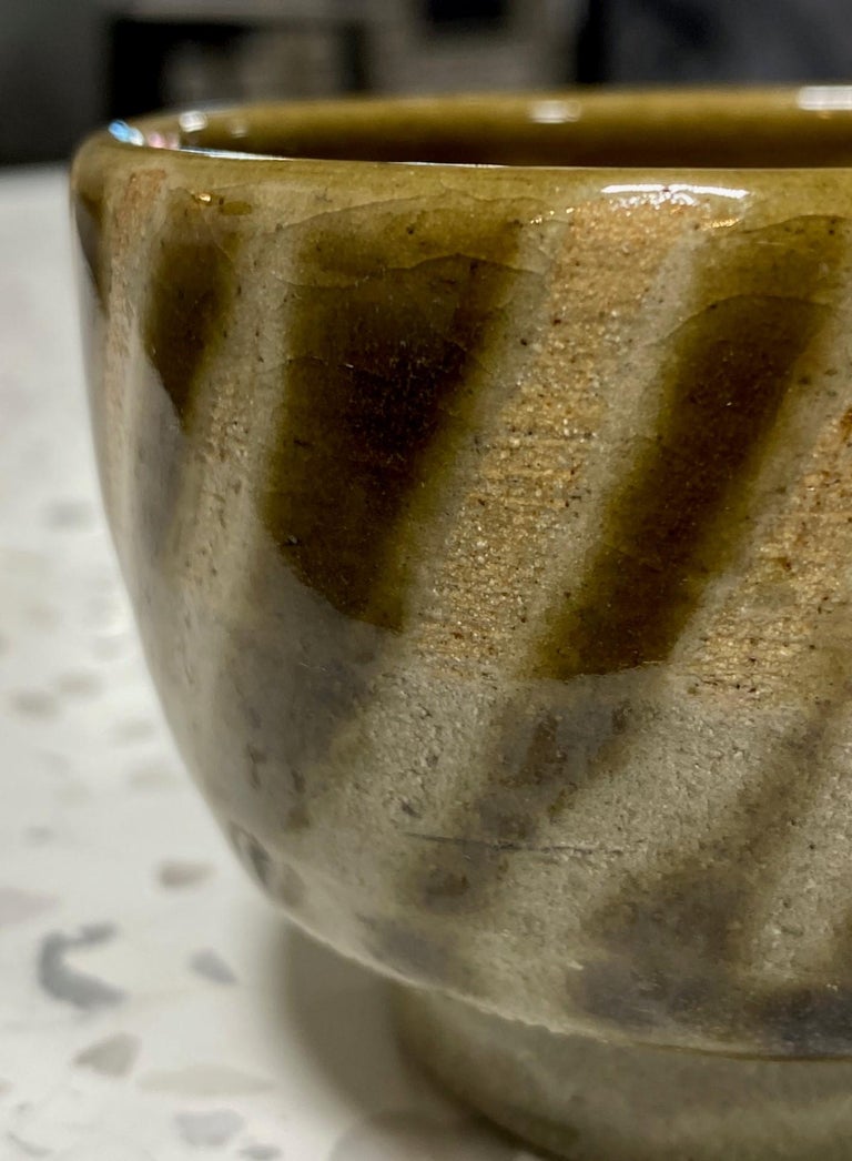 Shoji Hamada Glazed Finger Wipe Yunomi Tea Cup with Original Signed ...