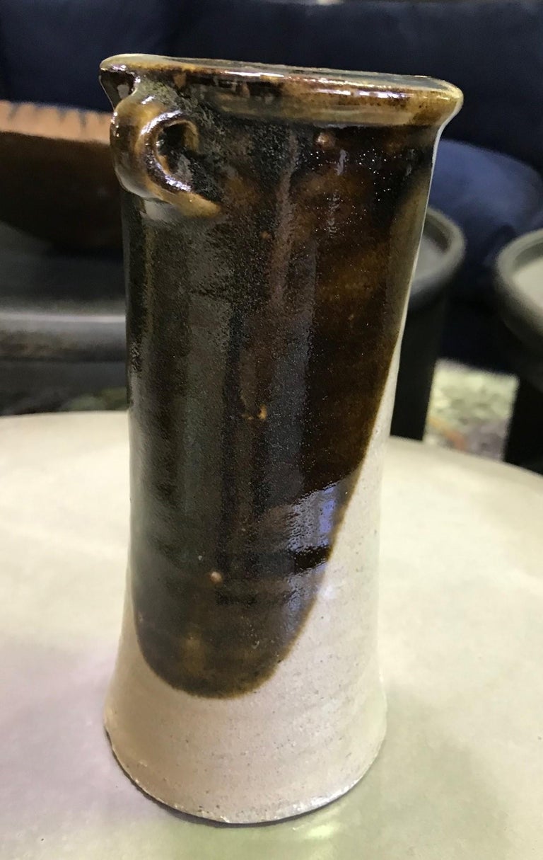 Shoji Hamada Japanese Glazed Vase with Original Signed Sealed Box at ...