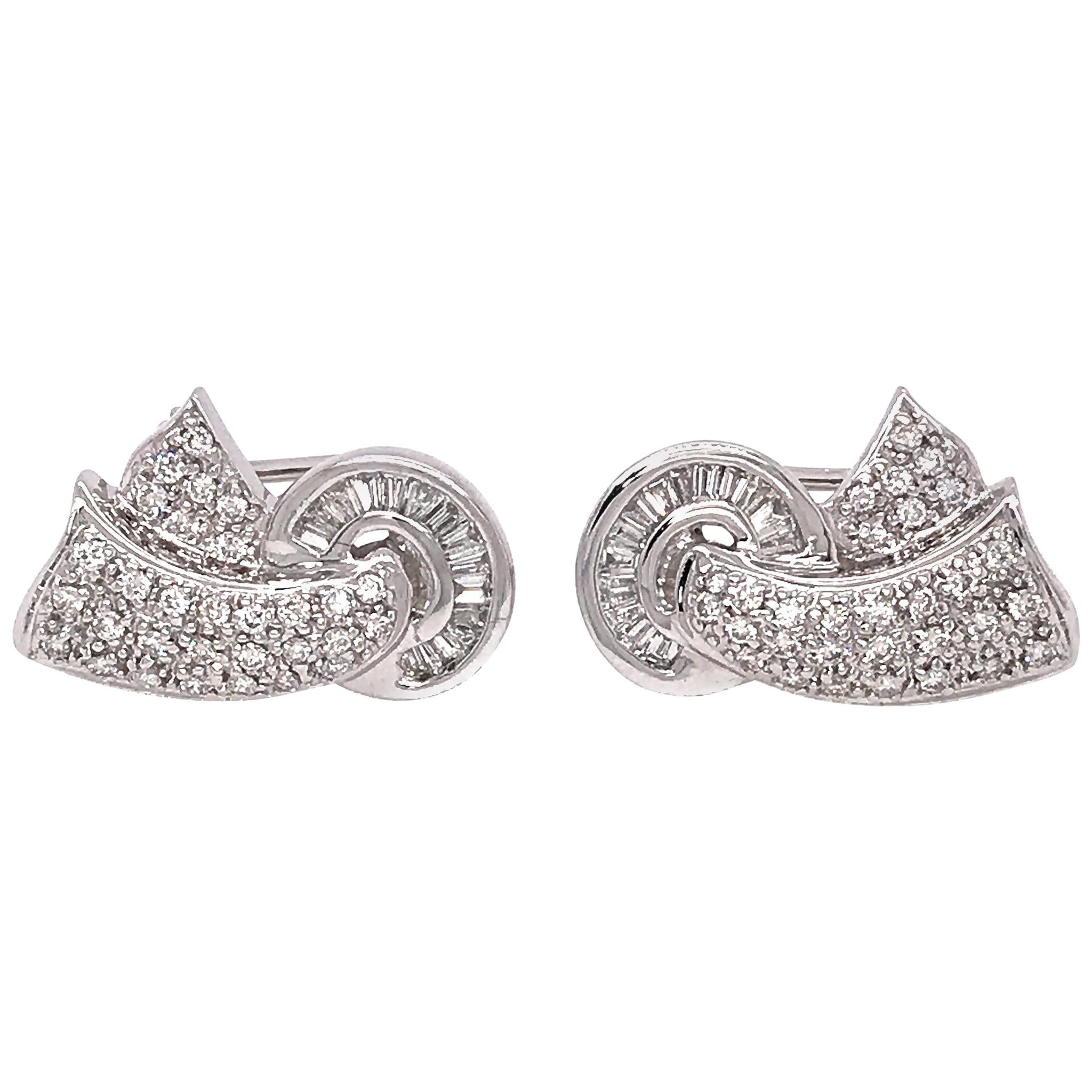1970 Vintage Star Shaped Diamond Earrings For Sale at 1stDibs