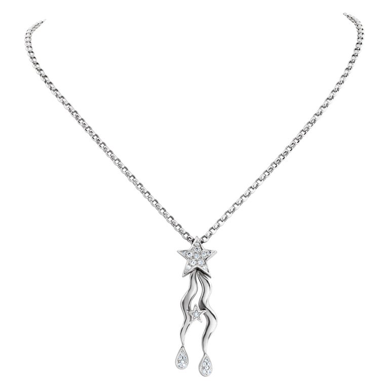 Shooting Star Diamond Pendant with .25 Carats in Diamonds, 18k White ...