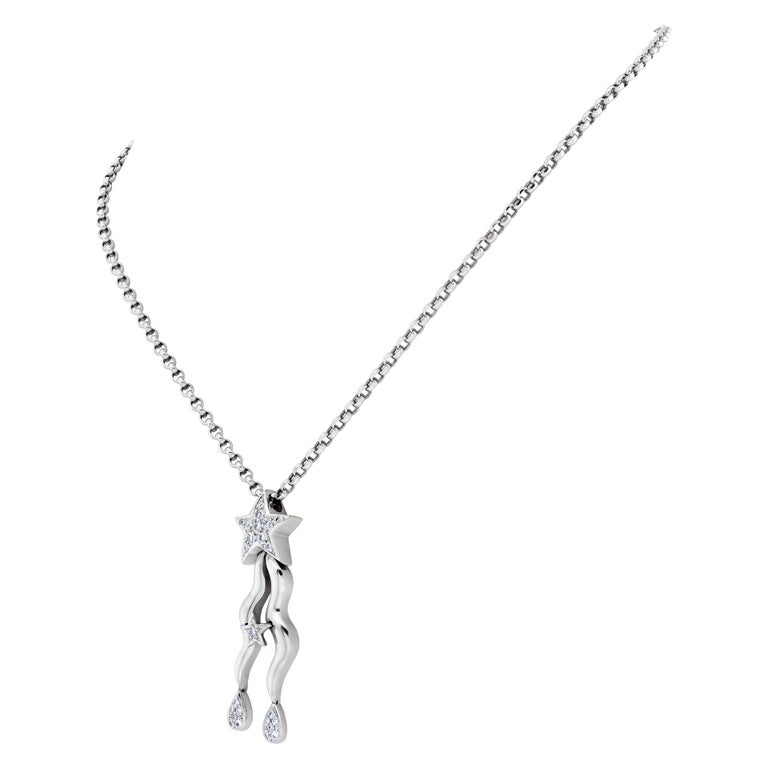 Shooting Star Diamond Pendant with .25 Carats in Diamonds, 18k White ...