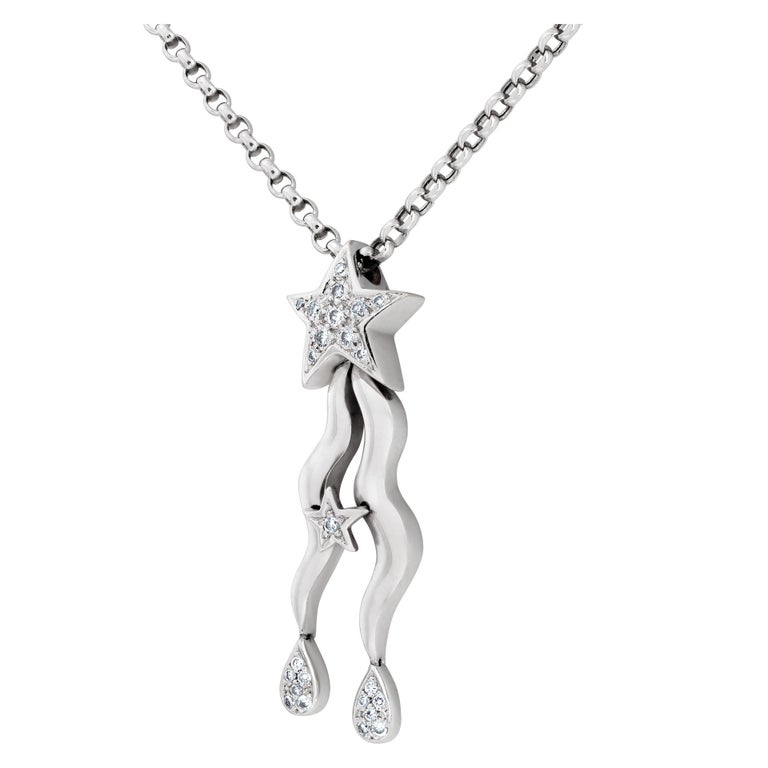 Shooting Star Diamond Pendant with .25 Carats in Diamonds, 18k White ...