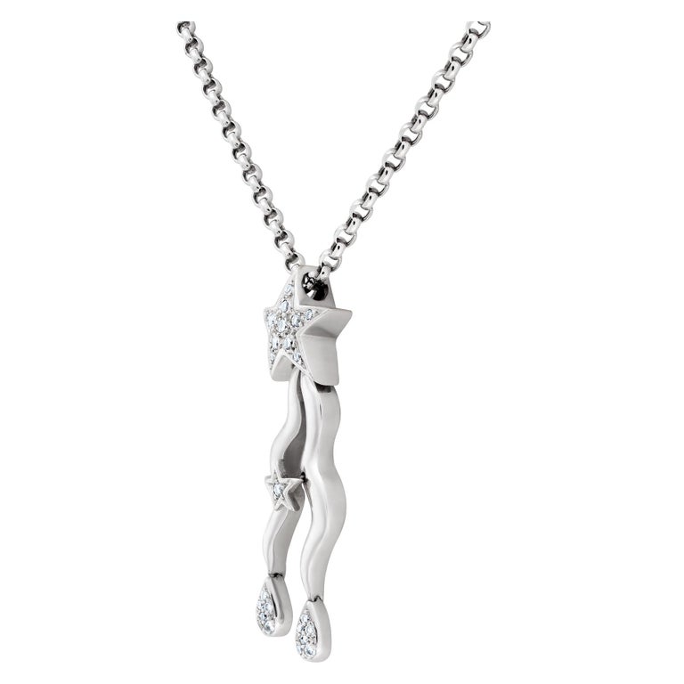 Shooting Star Diamond Pendant with .25 Carats in Diamonds, 18k White ...