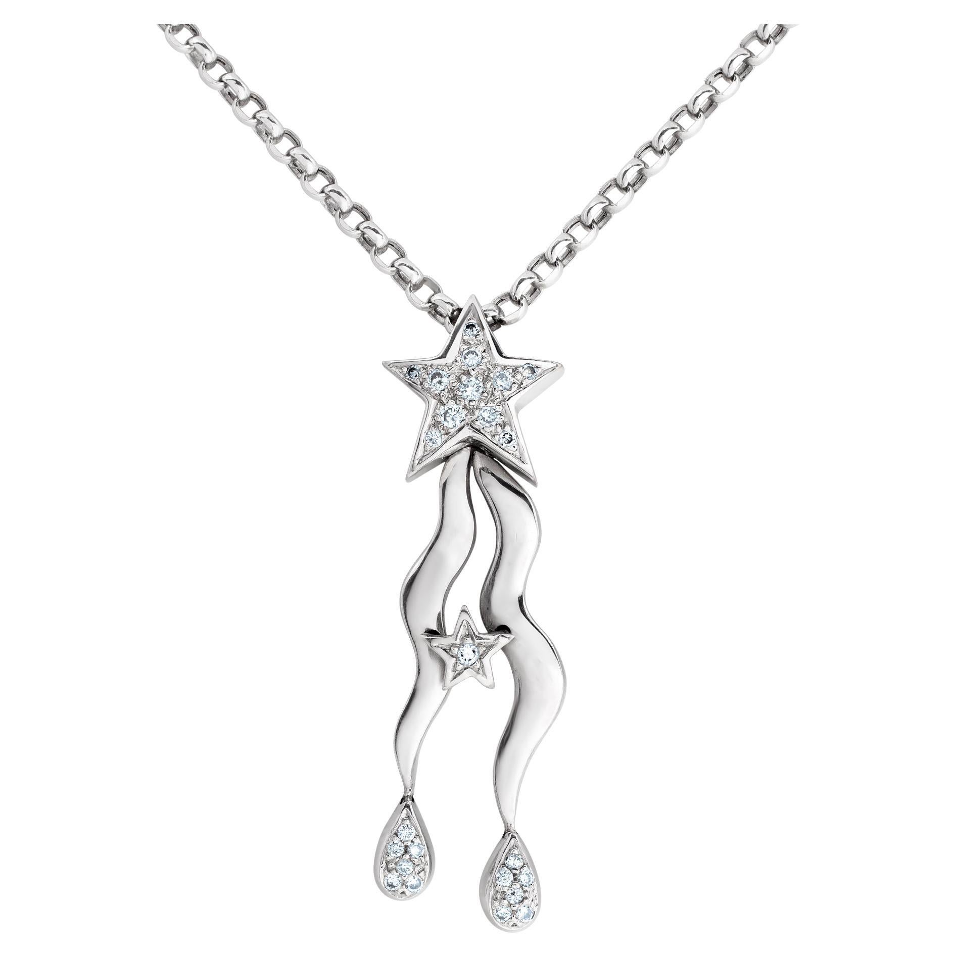 Shooting Star Diamond Pendant with .25 Carats in Diamonds, 18k White ...
